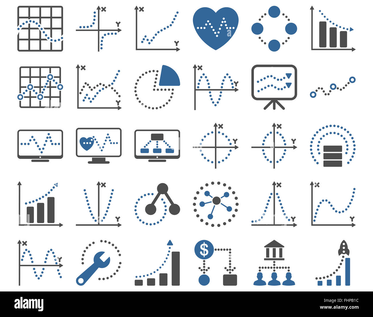 Dotted Charts Icons Stock Photo - Alamy