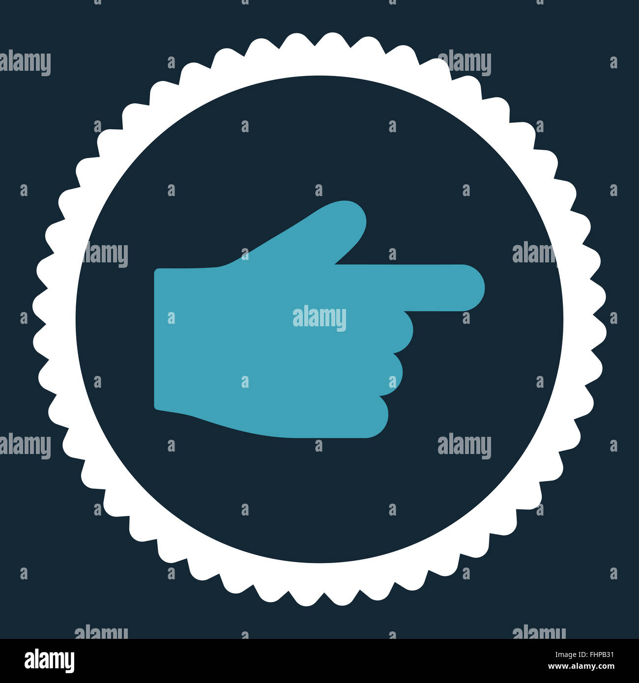Index Finger flat blue and white colors round stamp icon Stock Photo ...