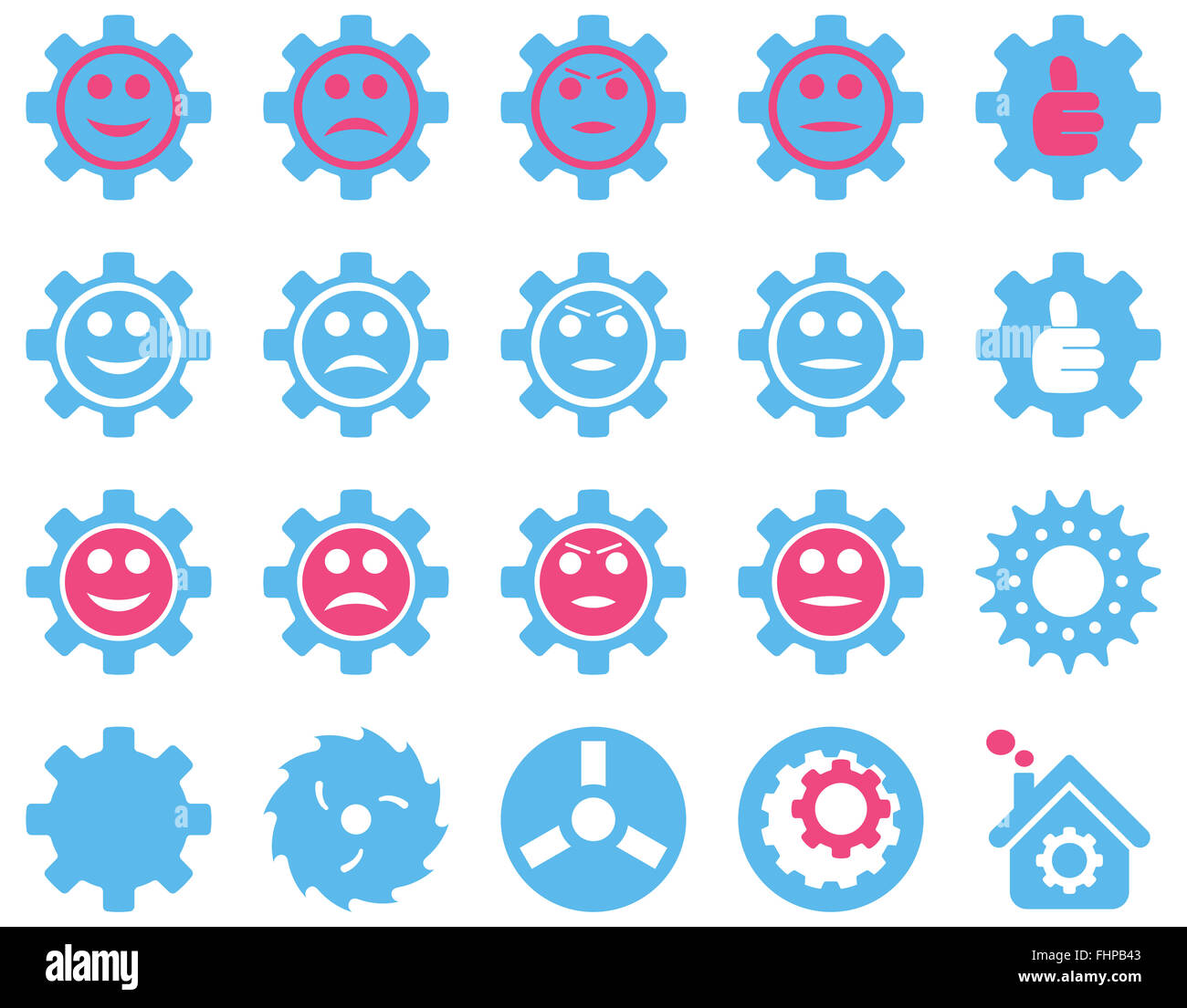 Tools and Smile Gears Icons Stock Photo - Alamy
