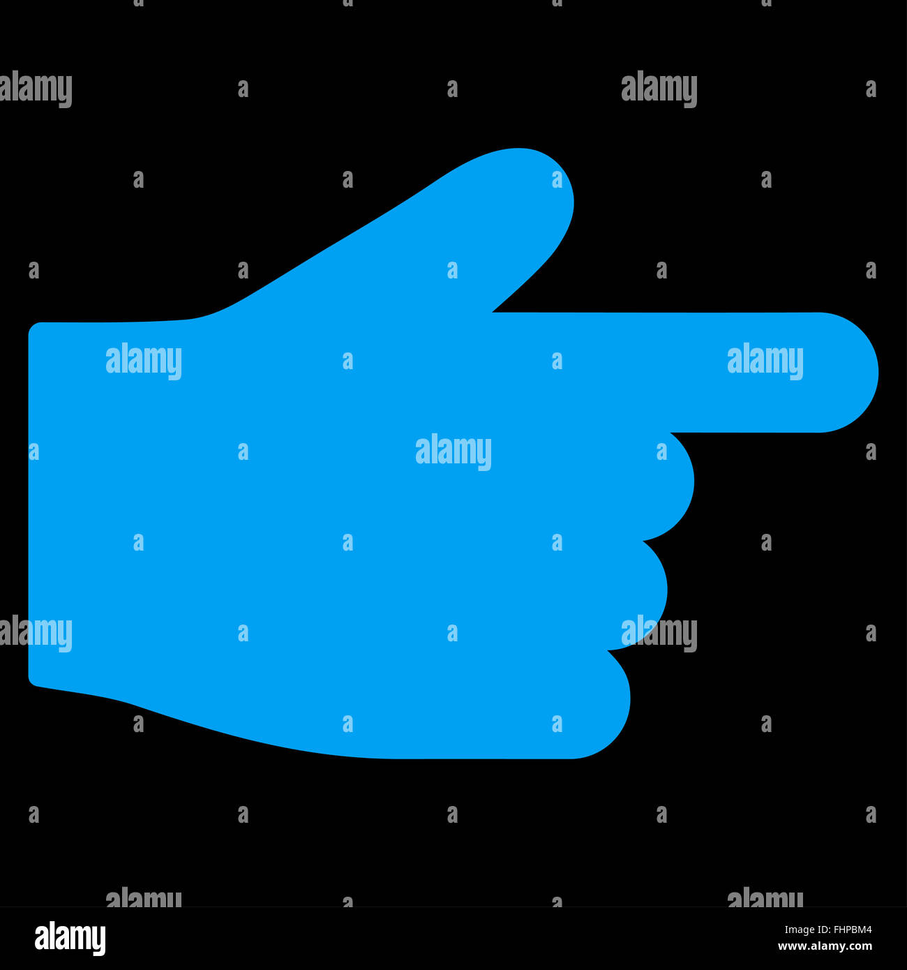 Index Finger flat blue color icon Stock Photo - Alamy