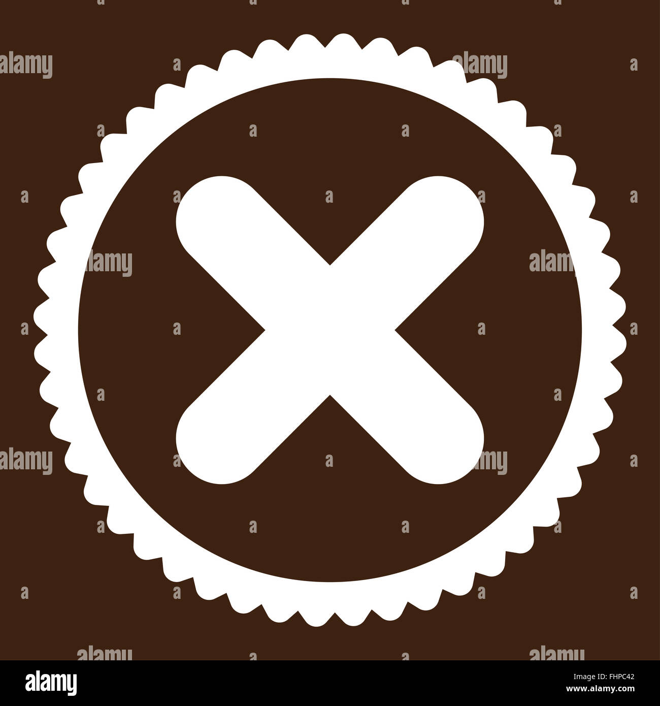 Cancel flat white color round stamp icon Stock Photo - Alamy