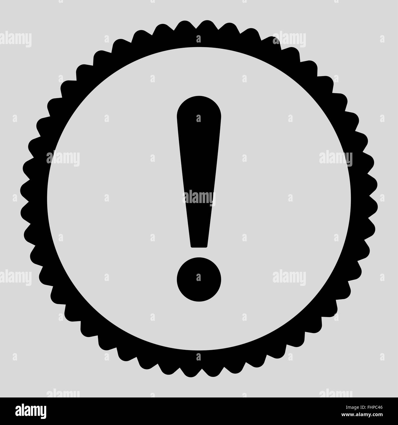 Exclamation Sign flat black color round stamp icon Stock Photo - Alamy