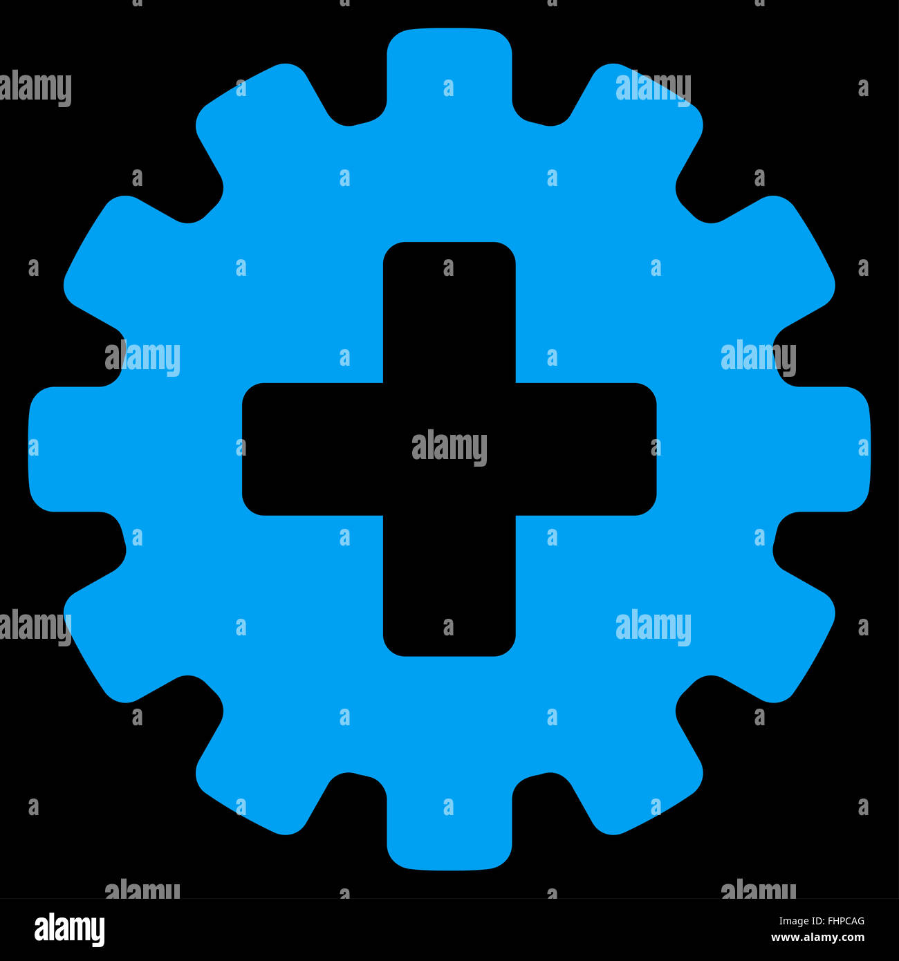 Plus Gear Icon Stock Photo - Alamy