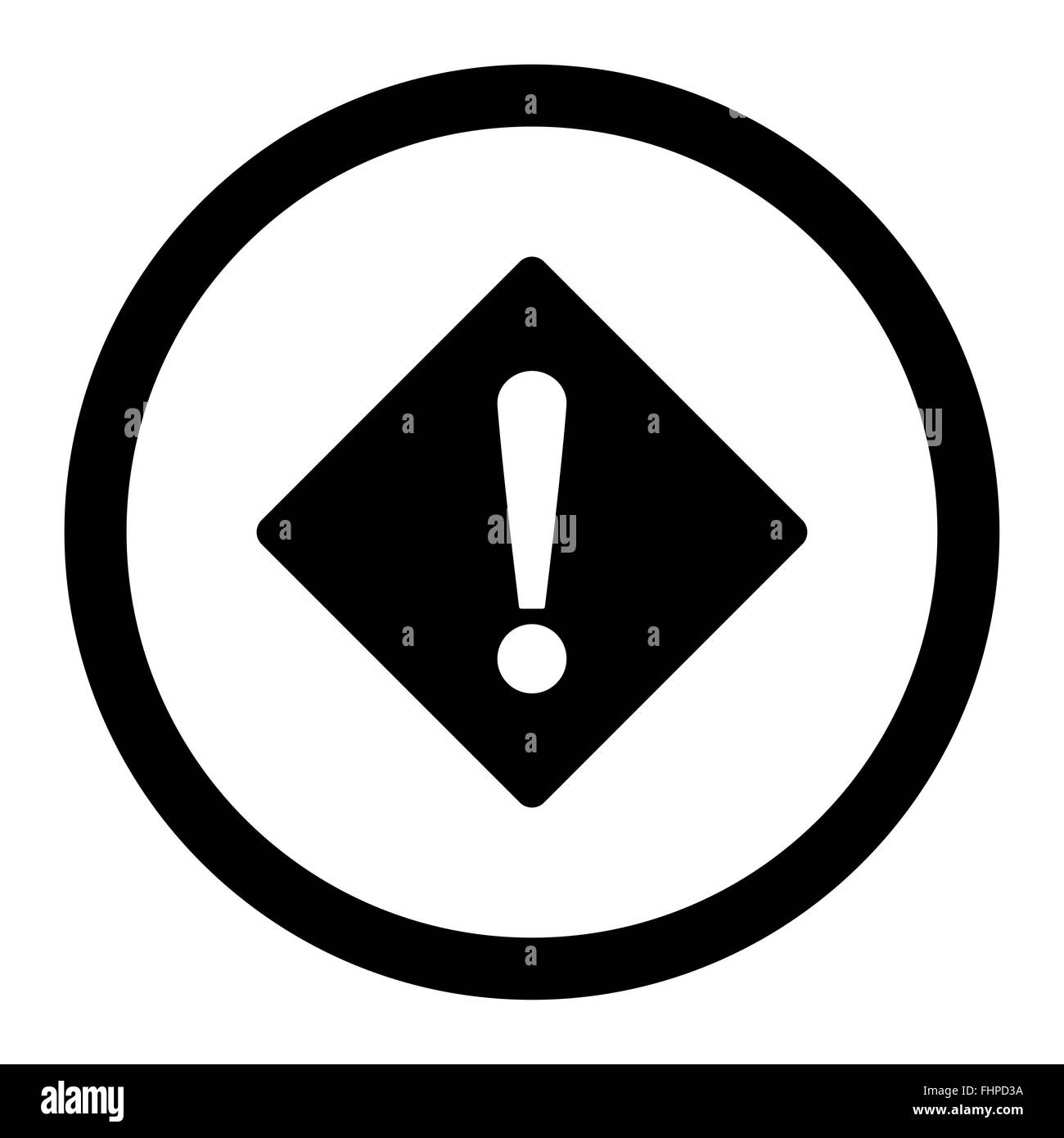 Error flat black color rounded raster icon Stock Photo - Alamy