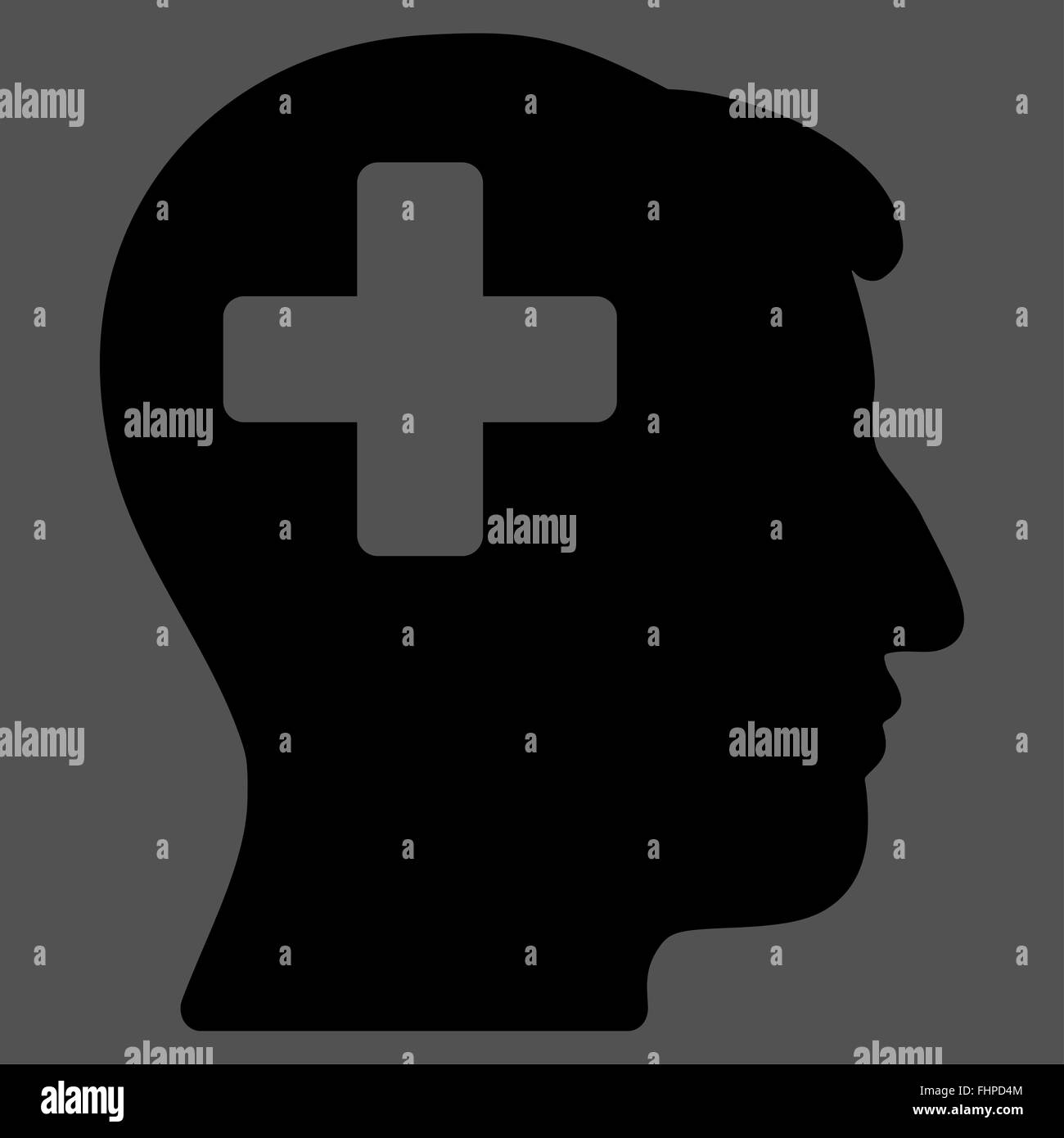 Plus Man Head Icon Stock Photo - Alamy