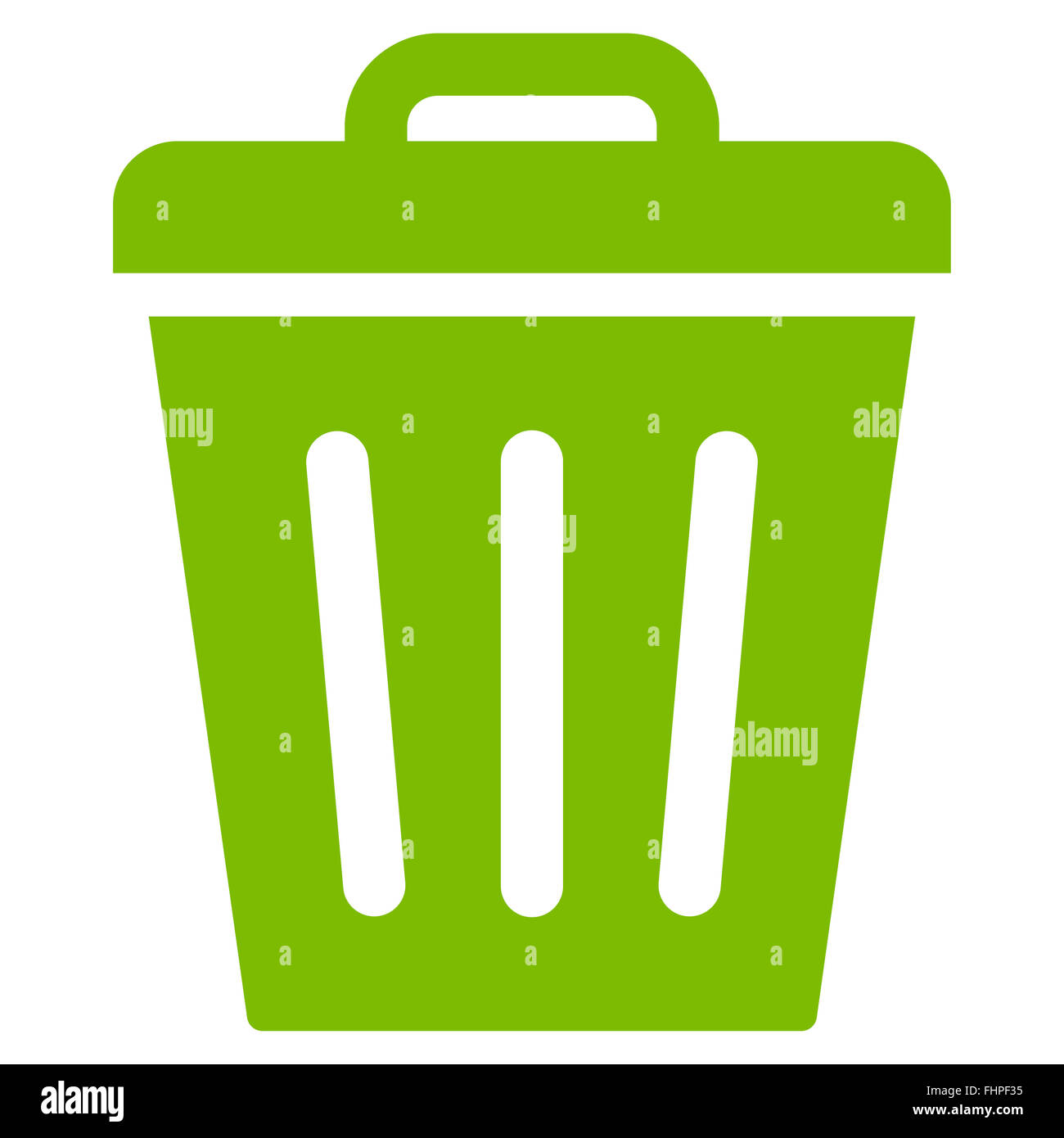 Trash Can flat eco green color icon Stock Photo - Alamy