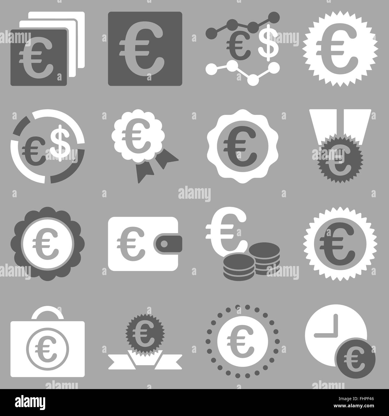 Euro banking business and service tools icons Stock Photo - Alamy
