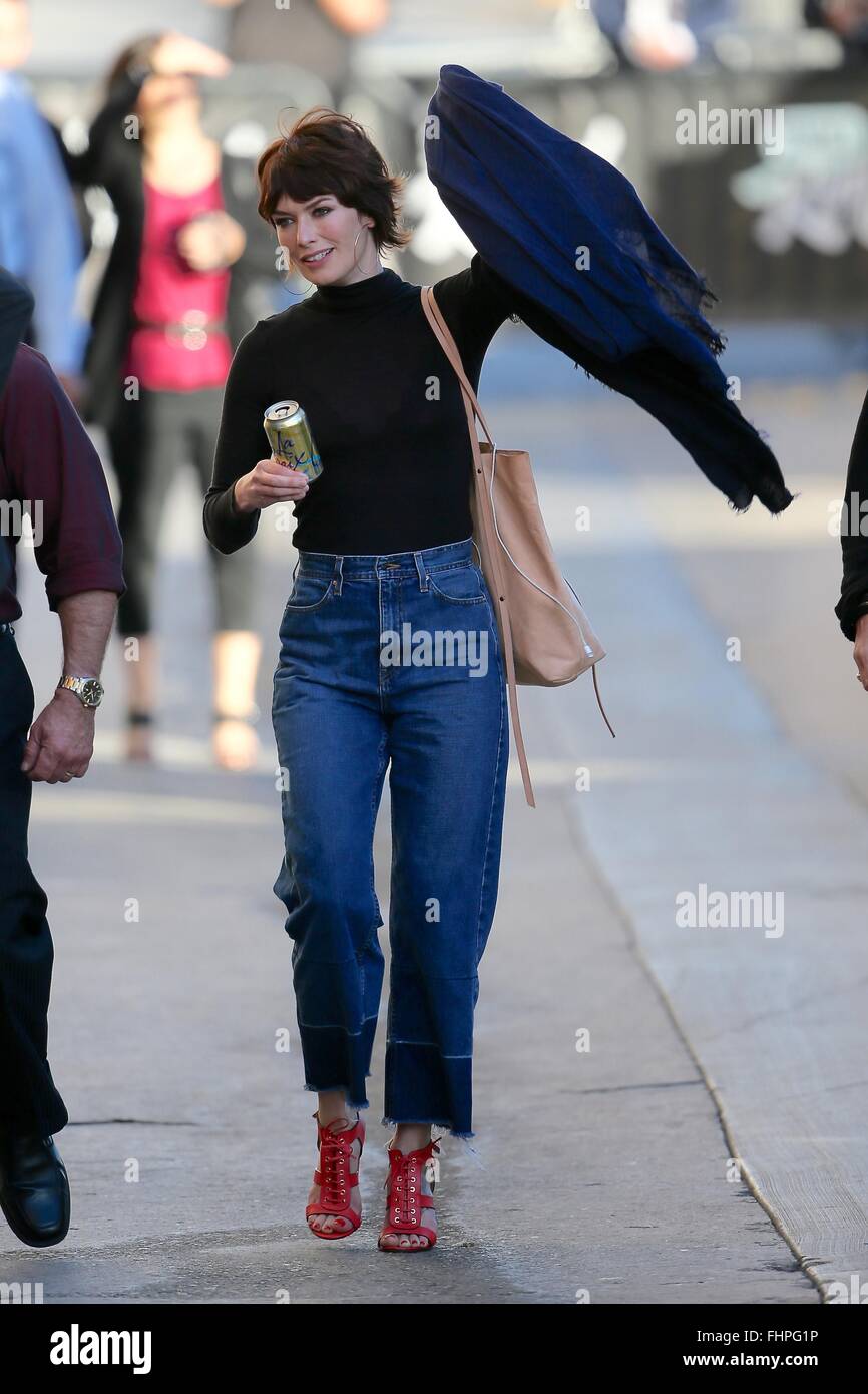 Lena Headey seen arriving at the ABC studios for Jimmy Kimmel Live ...