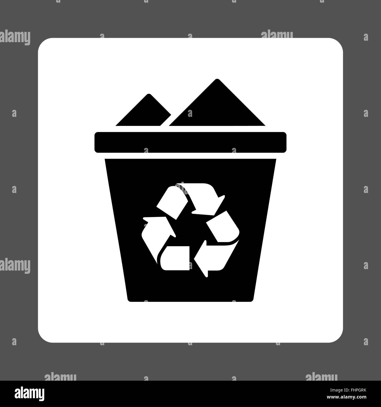 Full Trash Can Rounded Square Button Stock Photo - Alamy