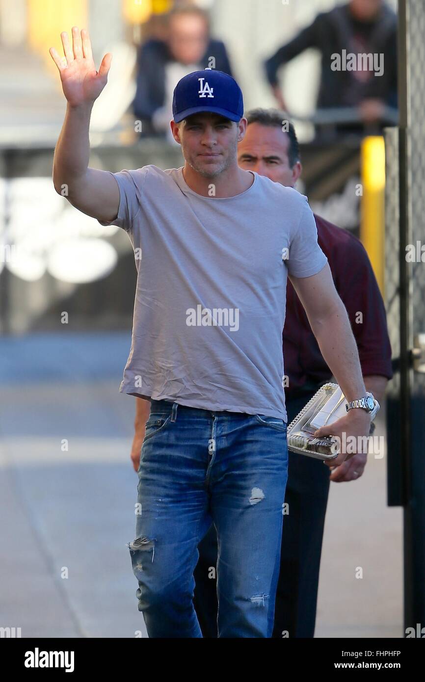 Chris Pine seen arriving at the ABC studios for Jimmy Kimmel Live ...