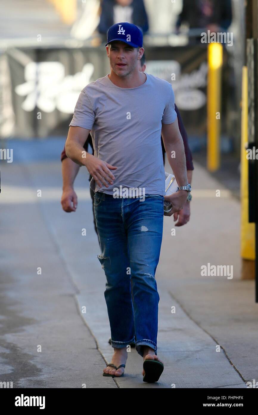 Chris Pine seen arriving at the ABC studios for Jimmy Kimmel Live ...