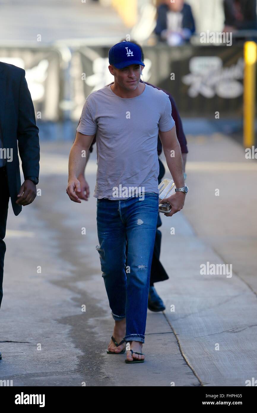 Chris Pine seen arriving at the ABC studios for Jimmy Kimmel Live ...