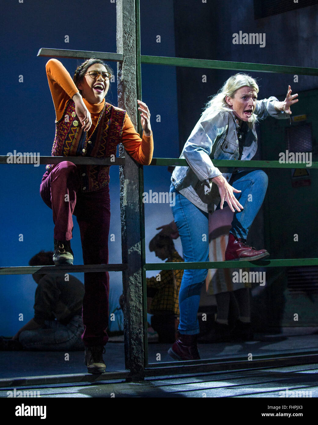 London, UK. 25th February, 2016. CJ Johnson (Mary) in rehearsal for Beyond the Fence, Photocall ...