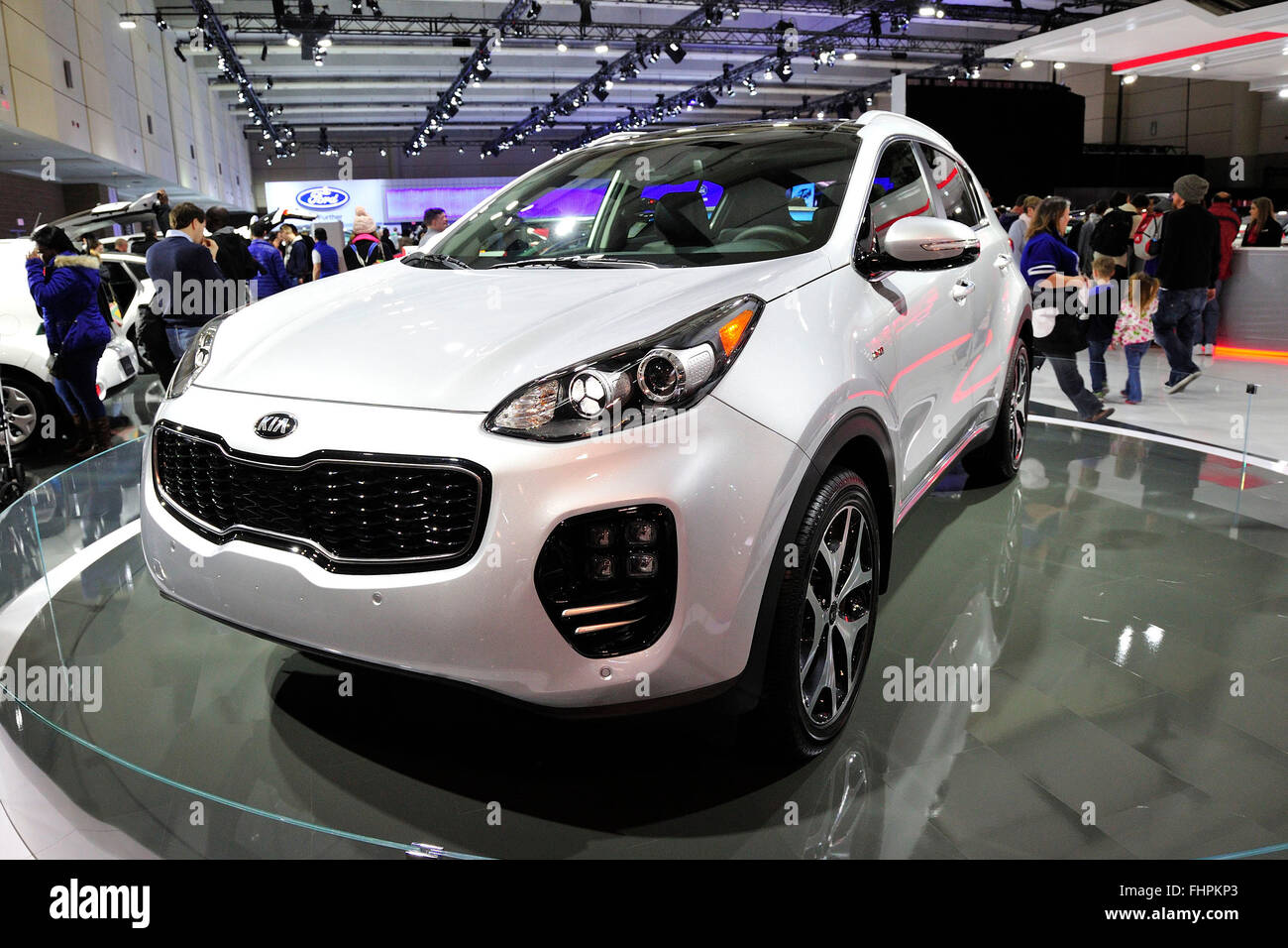 A KIA SUV crossover on display at the 2016 Toronto Autoshow at the ...