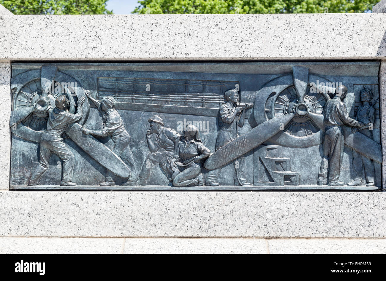 Bas Relief World War II memorial in Washington DC Stock Photo - Alamy
