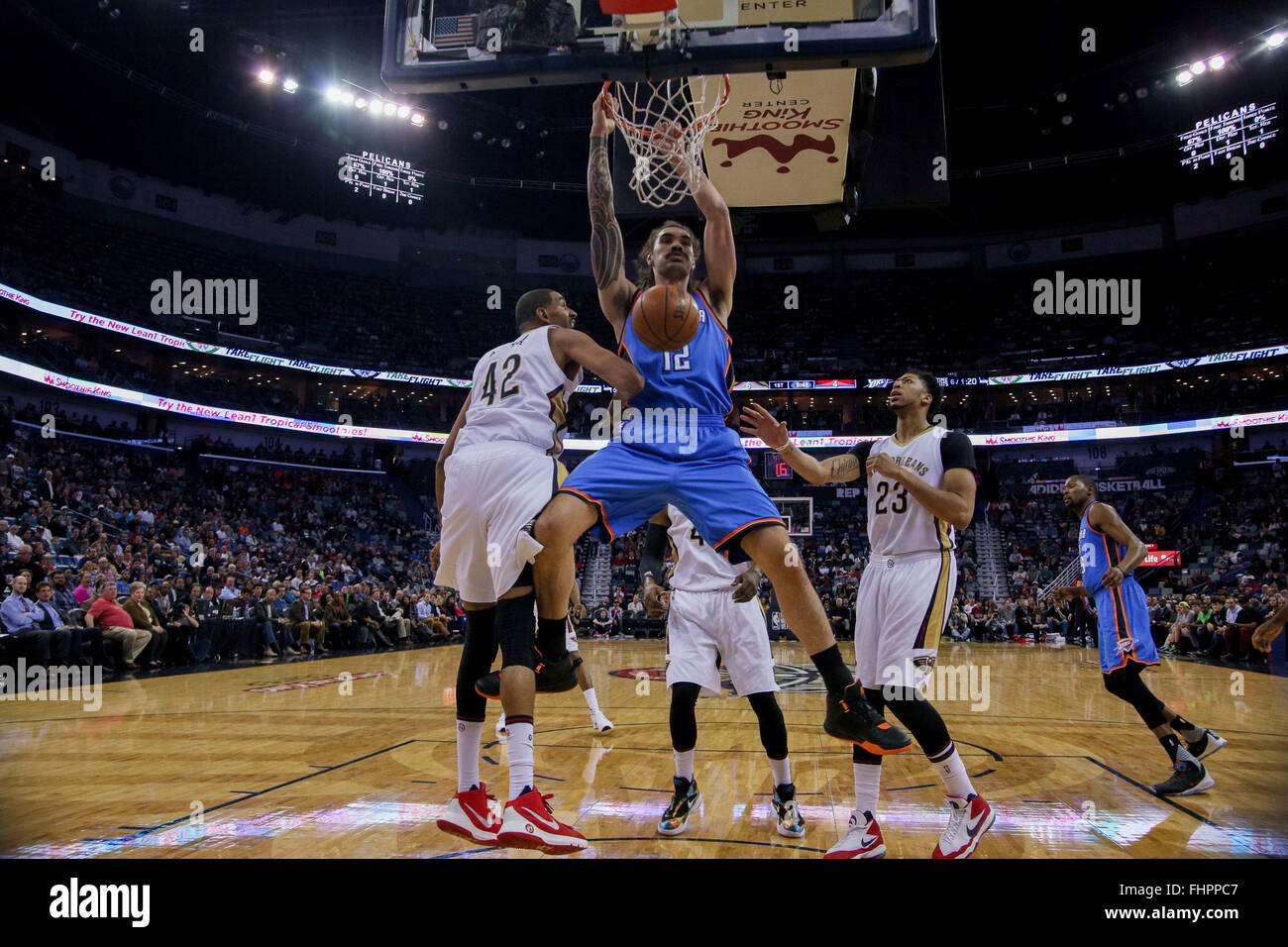 New Orleans, LA, USA. 25th Feb, 2016. Oklahoma City Thunder center ...