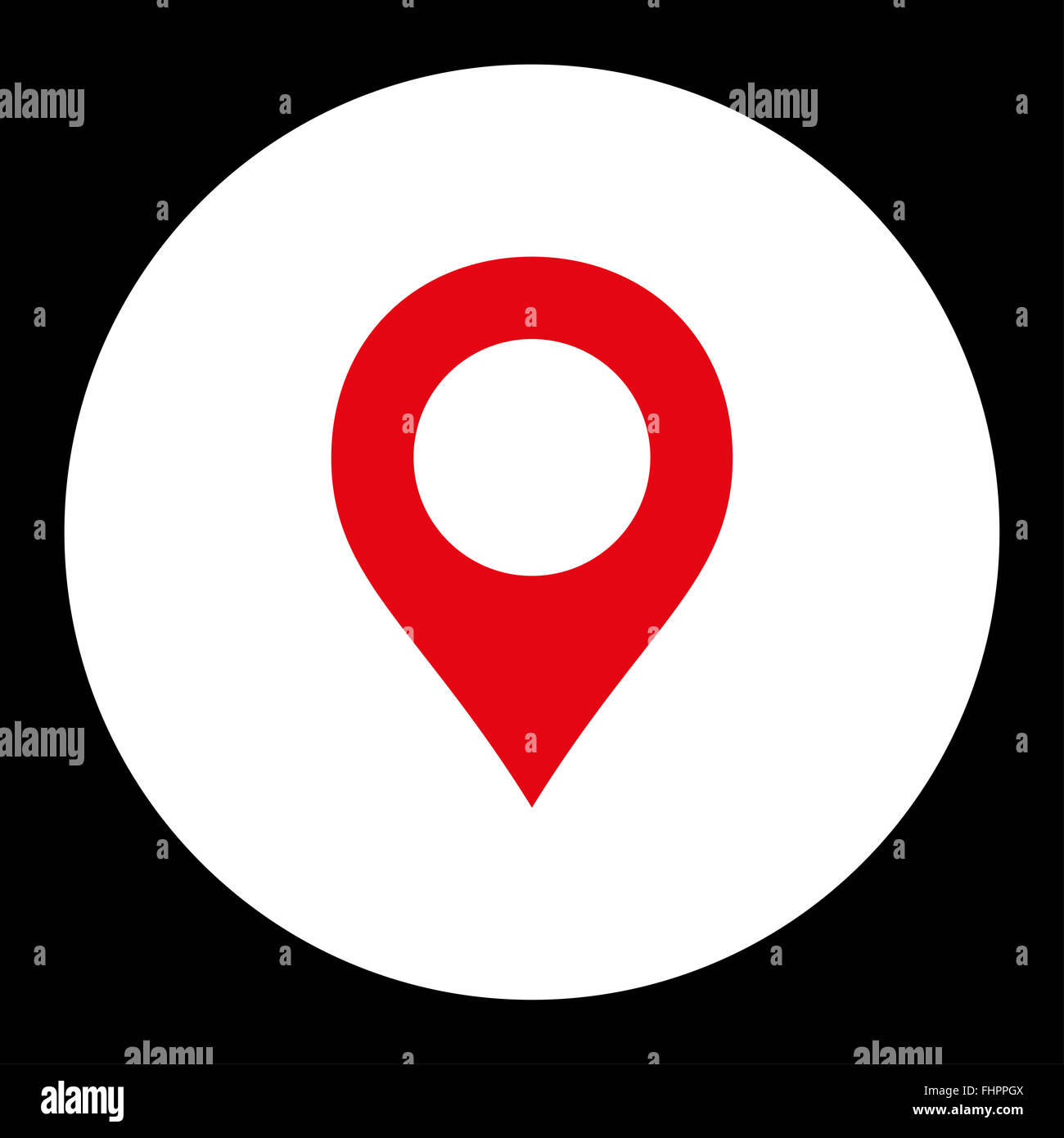 Map Marker flat red and white colors round button Stock Photo - Alamy