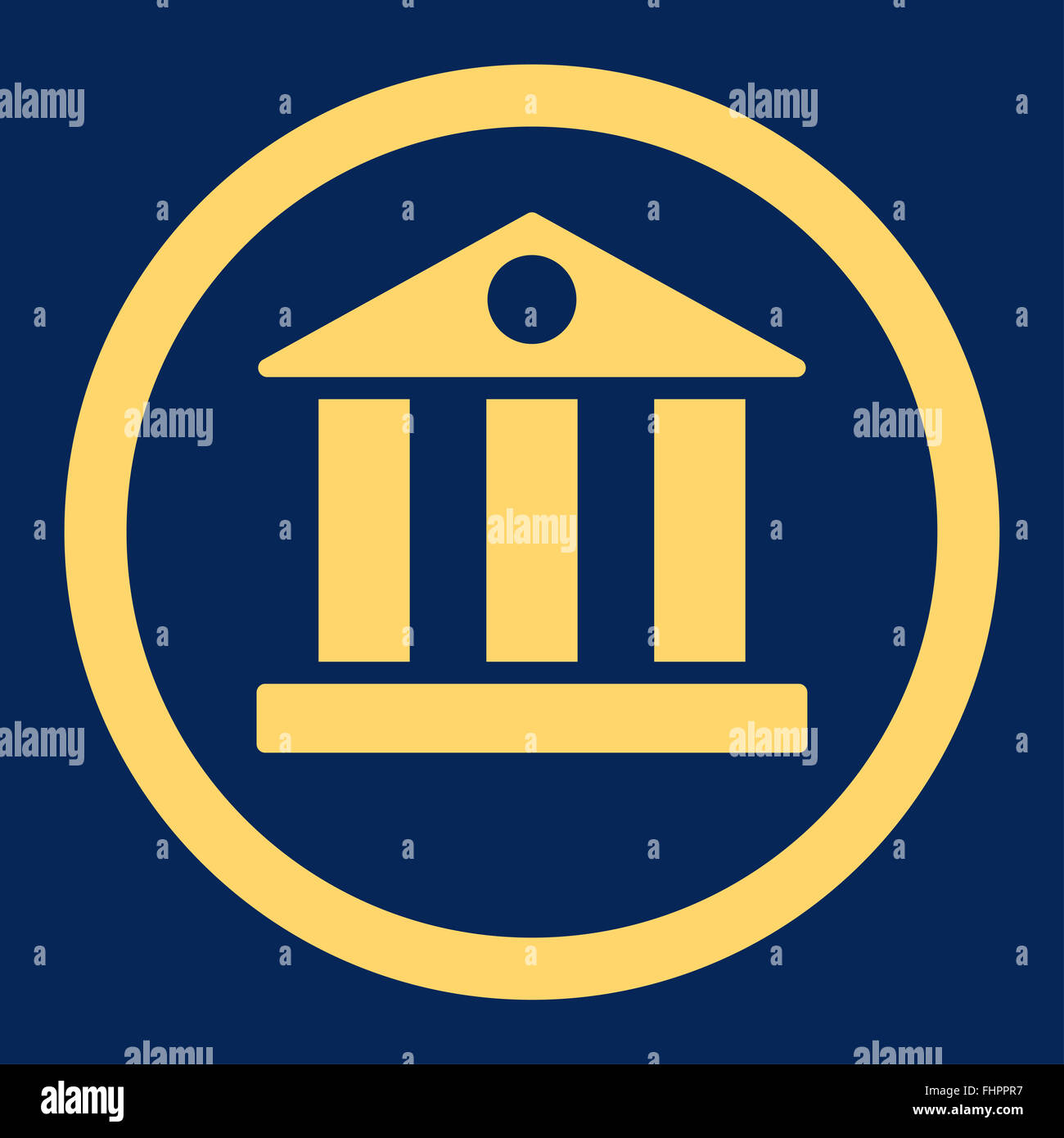 Bank flat yellow color rounded raster icon Stock Photo - Alamy