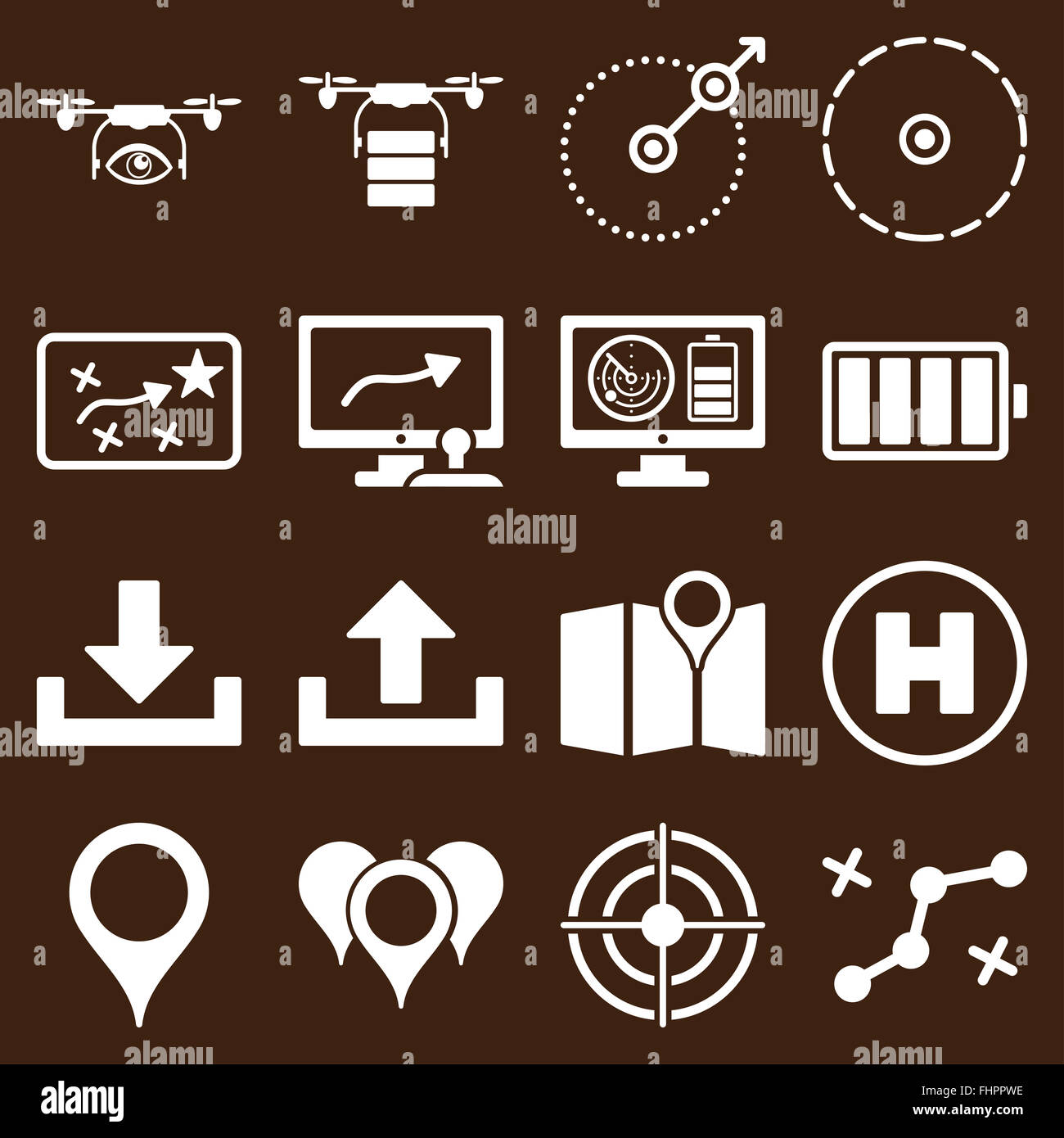 Drone control icon set Stock Photo - Alamy