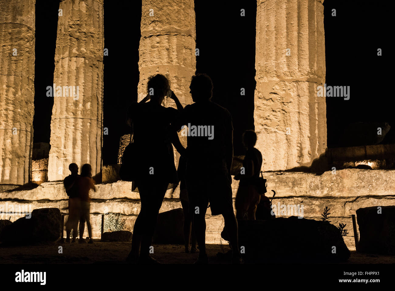 Temples in Agrigento night in Sicily - Italy Stock Photo - Alamy
