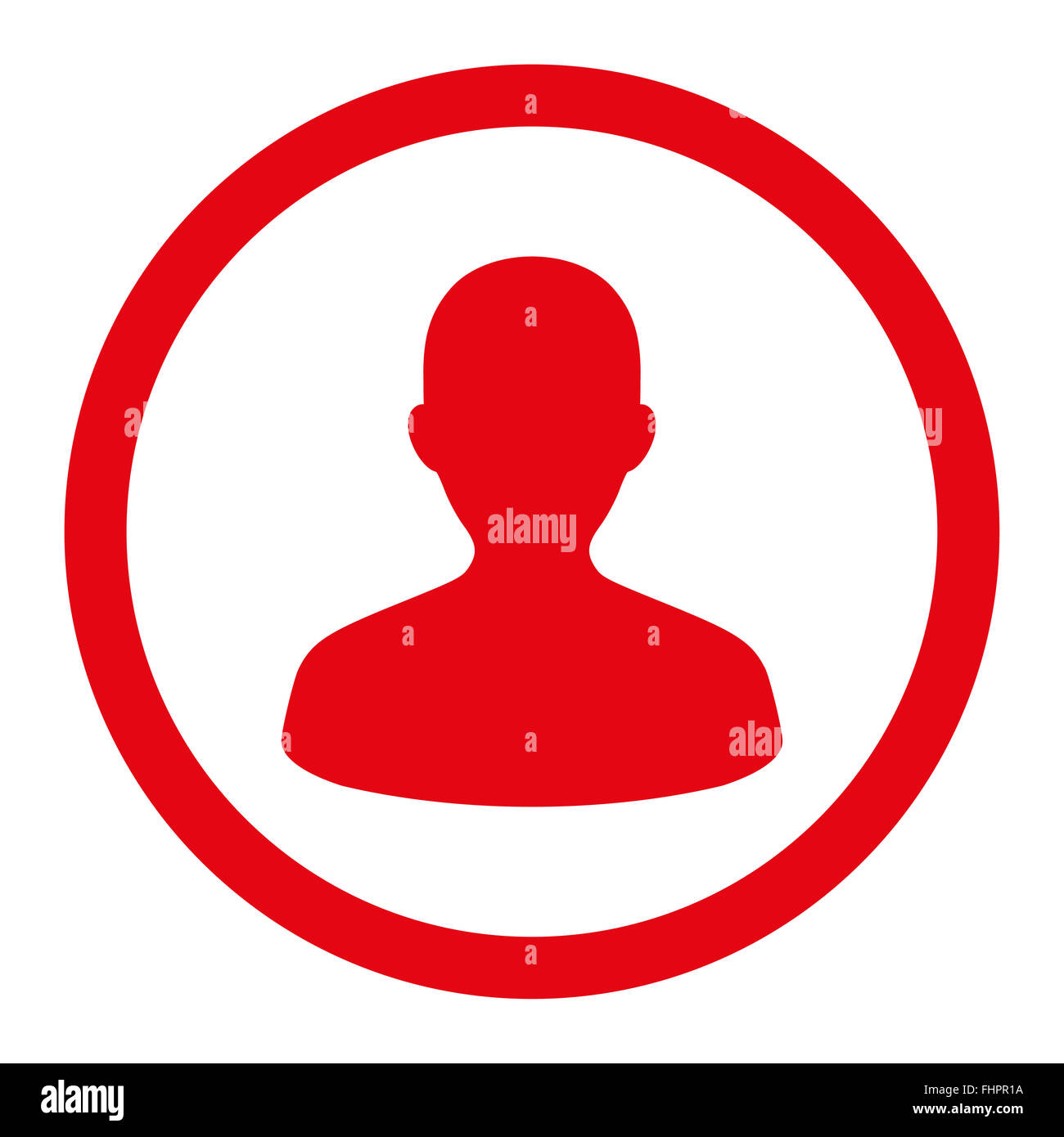 User flat red color rounded raster icon Stock Photo - Alamy