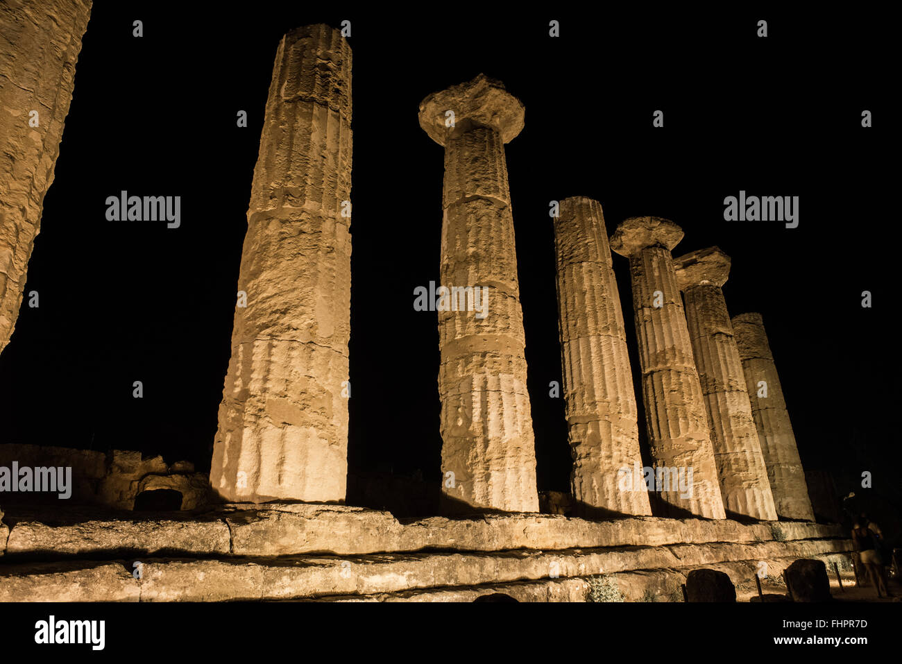 Temples in Agrigento night in Sicily - Italy Stock Photo - Alamy