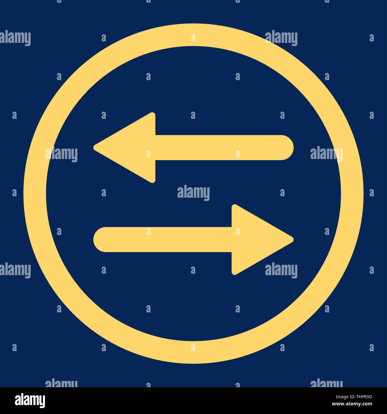 Arrows Exchange flat yellow color rounded vector icon Stock Photo - Alamy