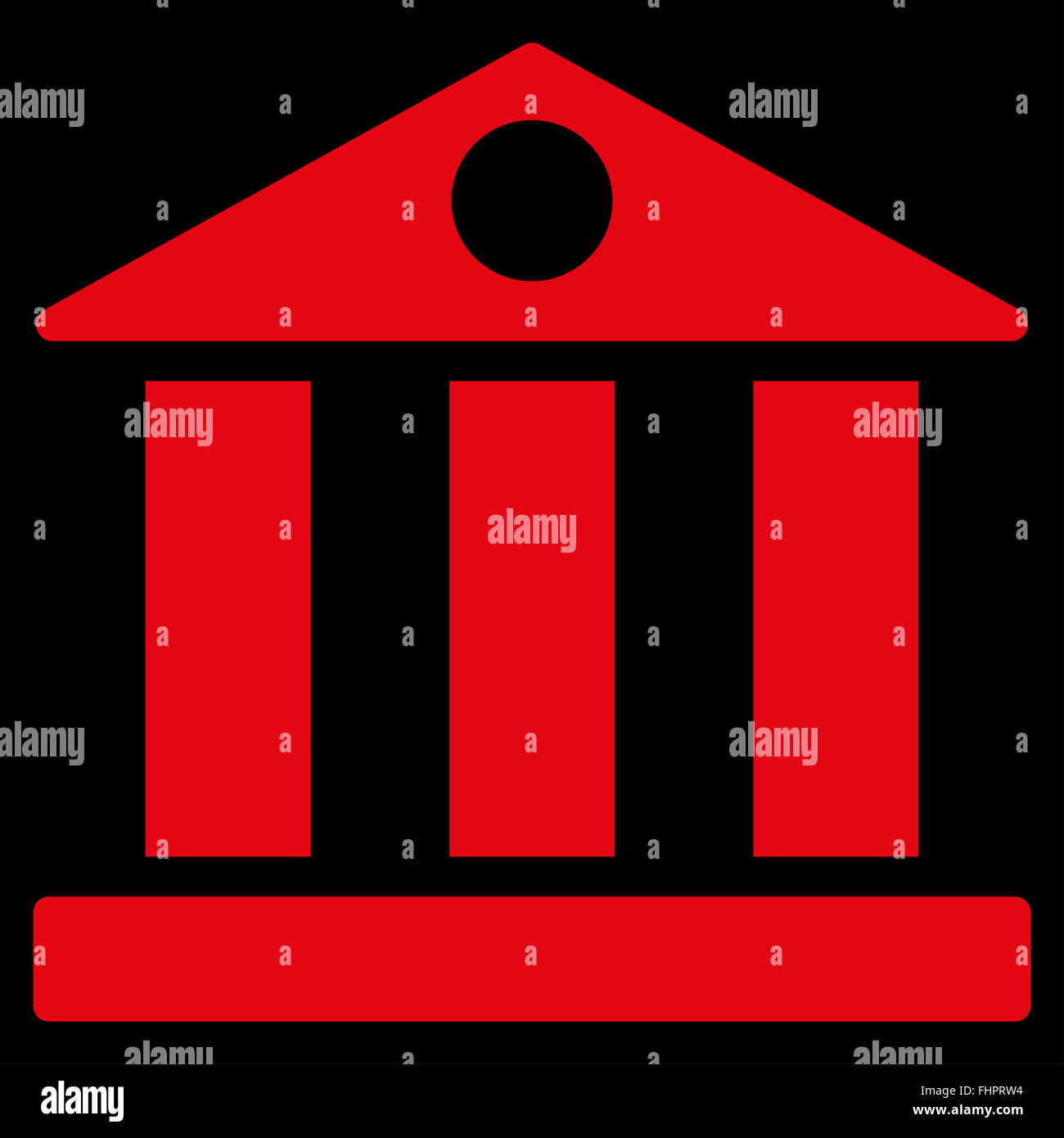 Bank flat red color icon Stock Photo - Alamy