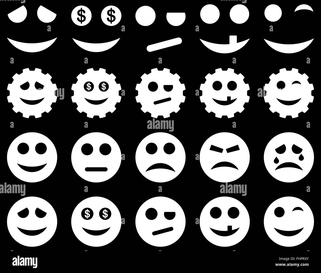 Smiley emoticon facial expression wink Black and White Stock Photos ...