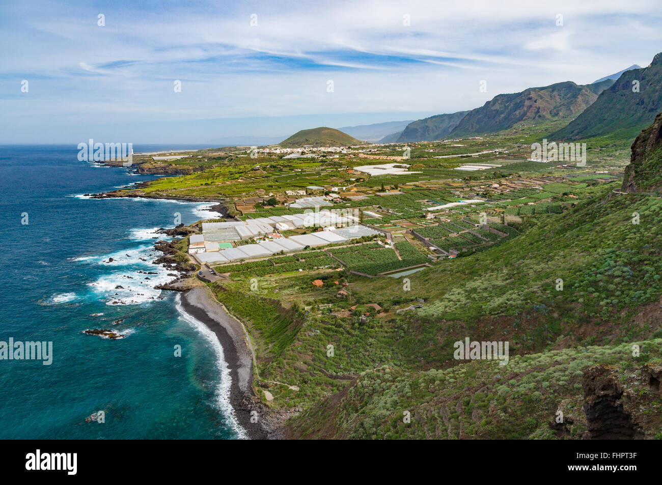 View on northern coastline of Tenerife island from Mirador de la Monja ...