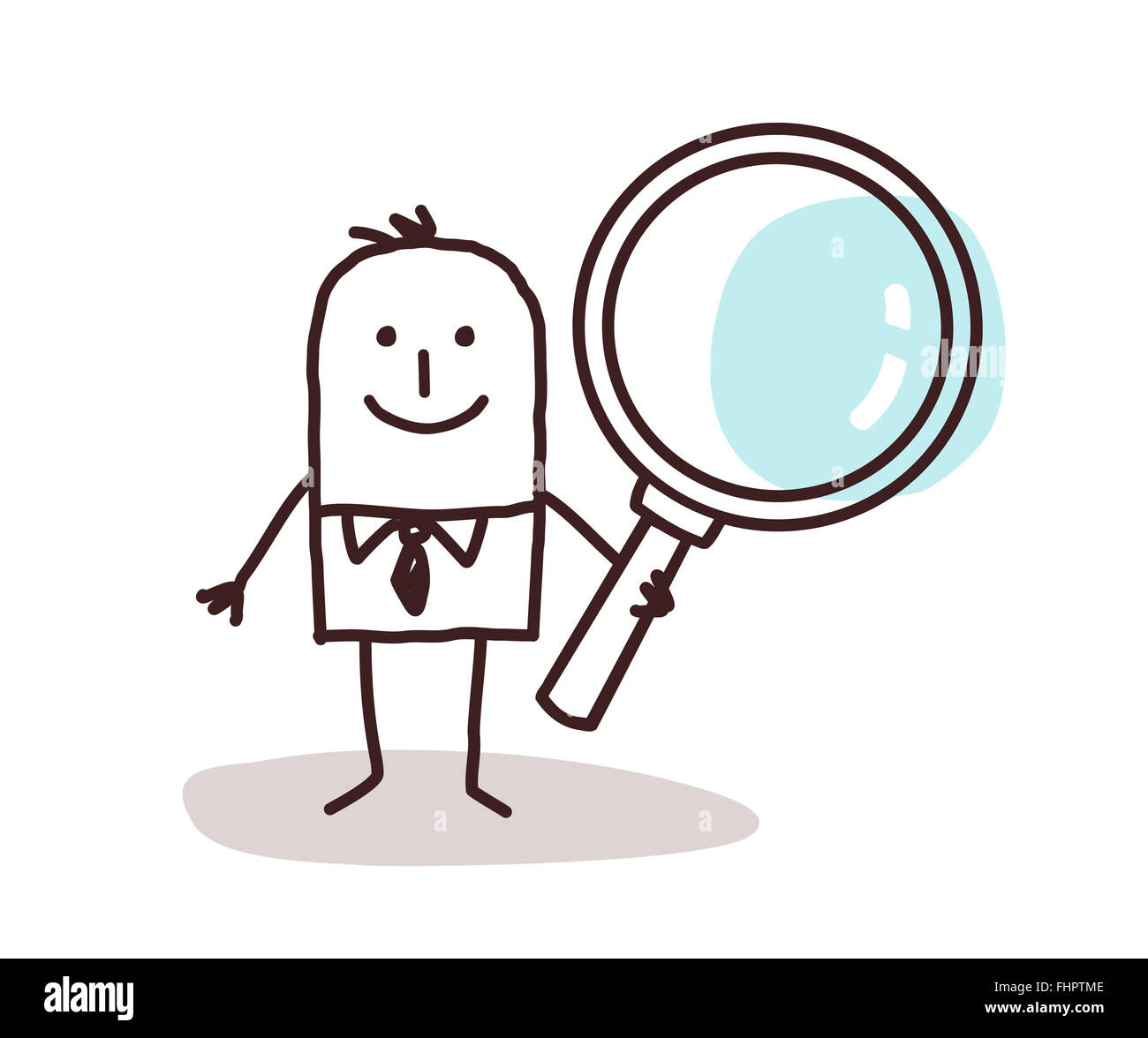 Cartoon character magnifying glass man hi-res stock photography and ...