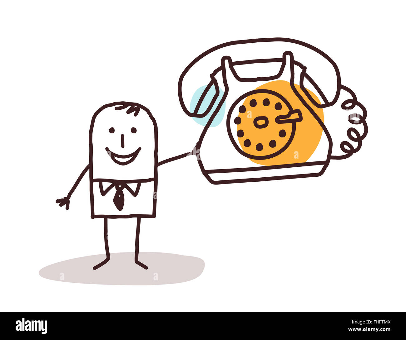 Cartoon make a phone call Cut Out Stock Images & Pictures - Alamy