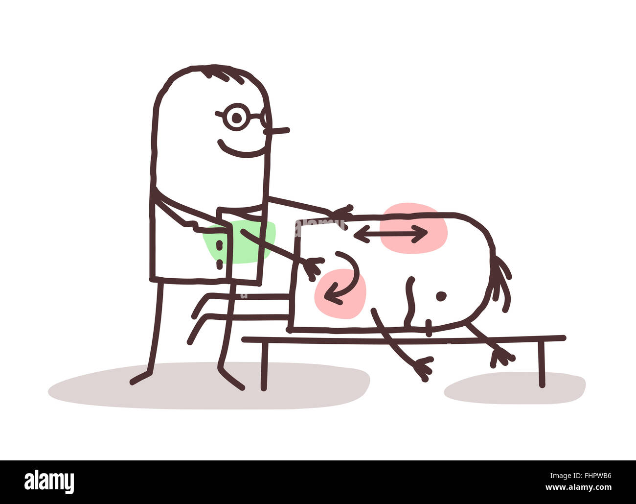 vector cartoon physiotherapist with patient Stock Photo - Alamy
