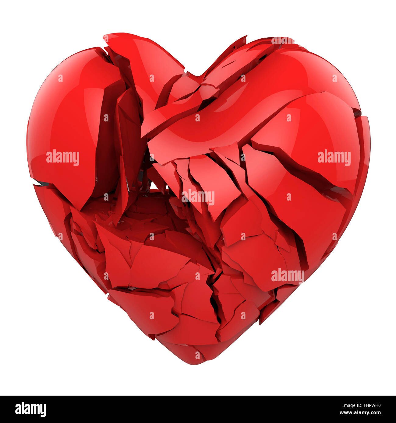 Broken heart isolated Stock Photo - Alamy