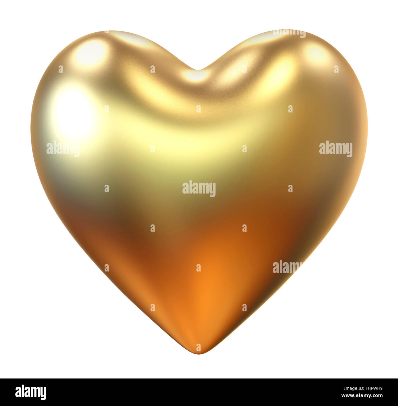 Golden heart isolated Stock Photo - Alamy