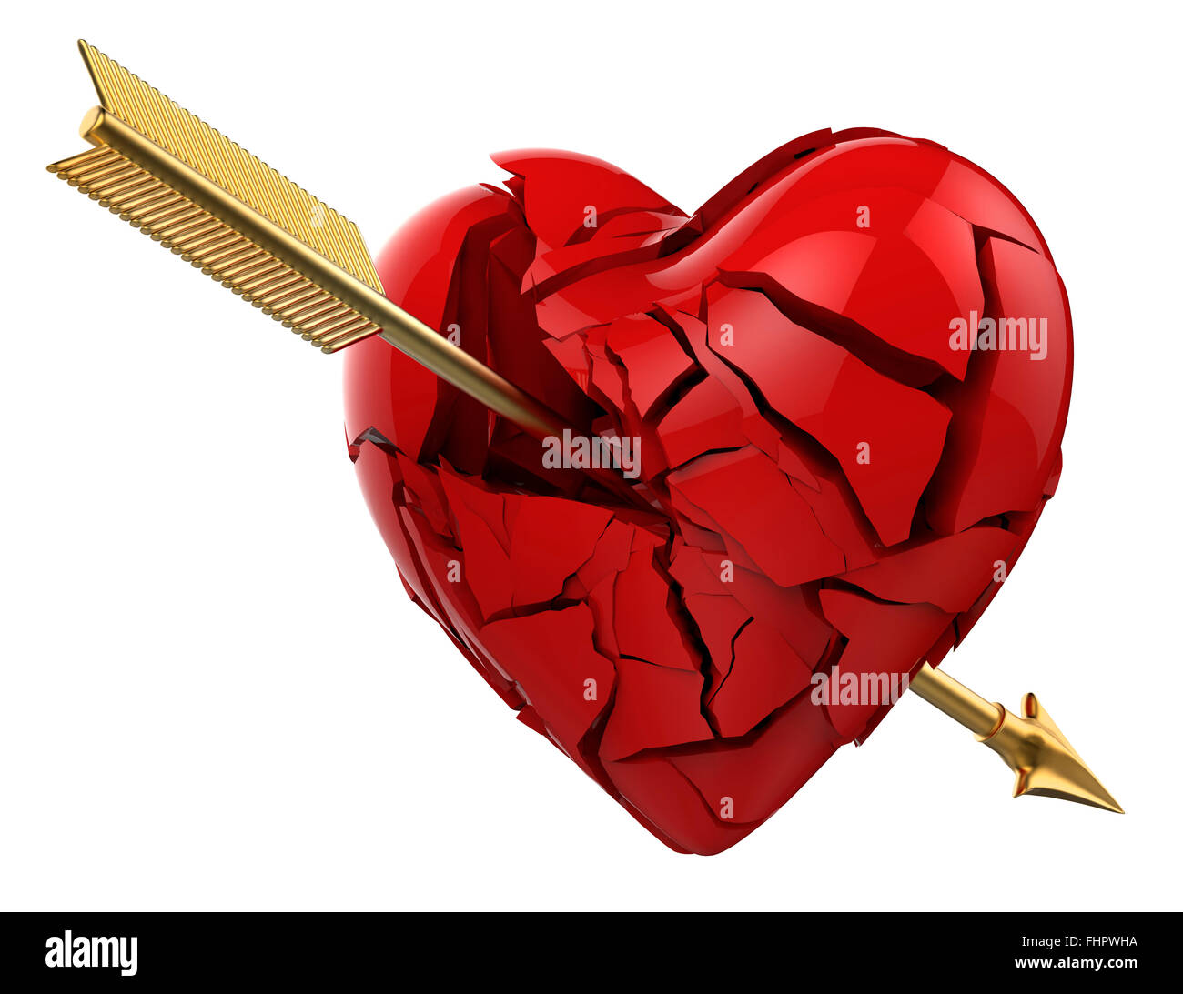 Arrow broke the heart of love Stock Photo - Alamy