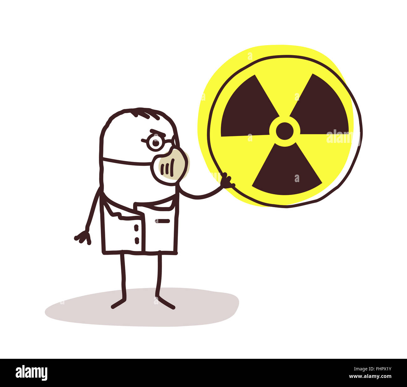 scientist with mask and radioactivity Stock Photo - Alamy
