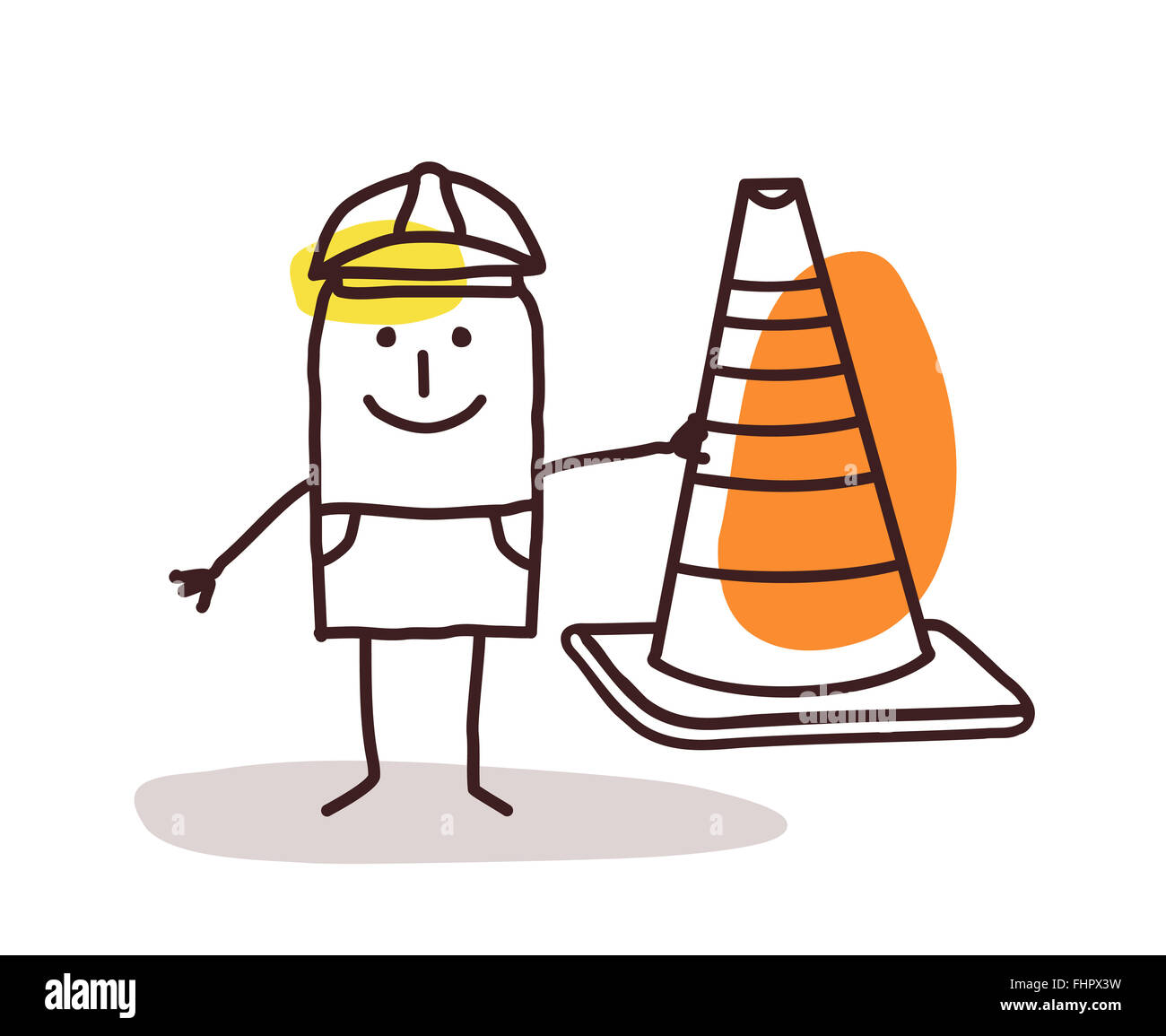 Cartoon character construction cone sign hi-res stock photography and ...