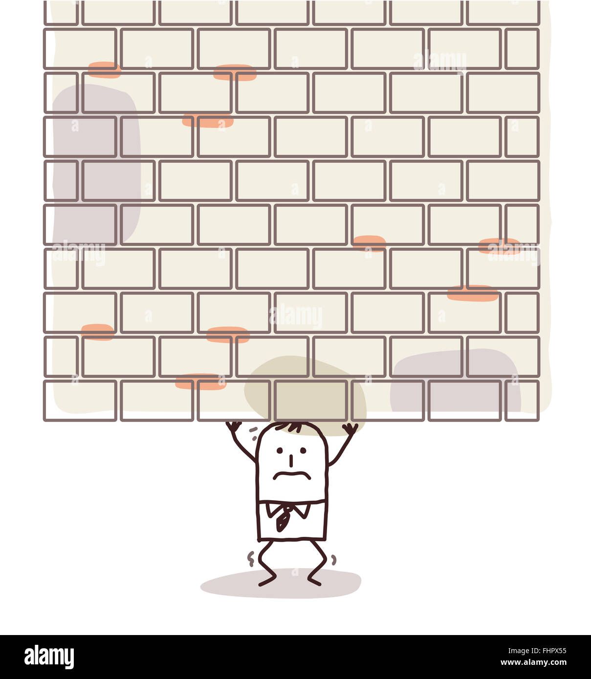 Cartoon man crushed under heavy hi-res stock photography and images - Alamy