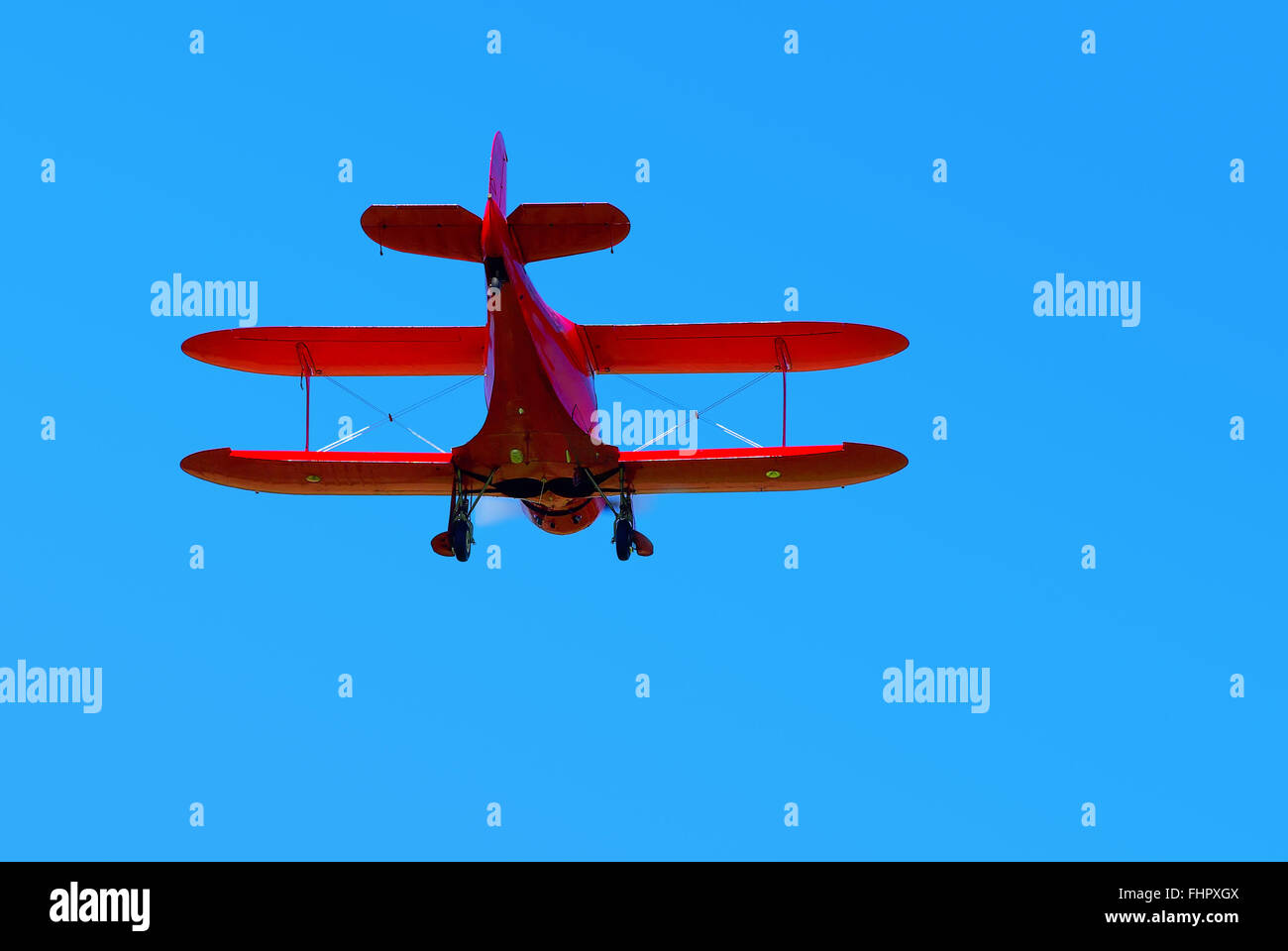 RED VINTAGE BIPLANE Stock Photo - Alamy