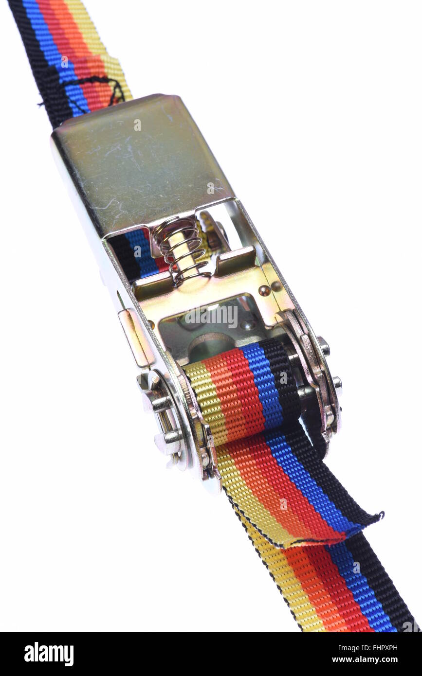 Ratchet strap isolated on white background Stock Photo - Alamy