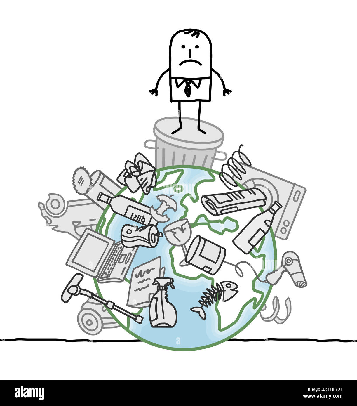 Cartoon dustbin hi-res stock photography and images - Alamy