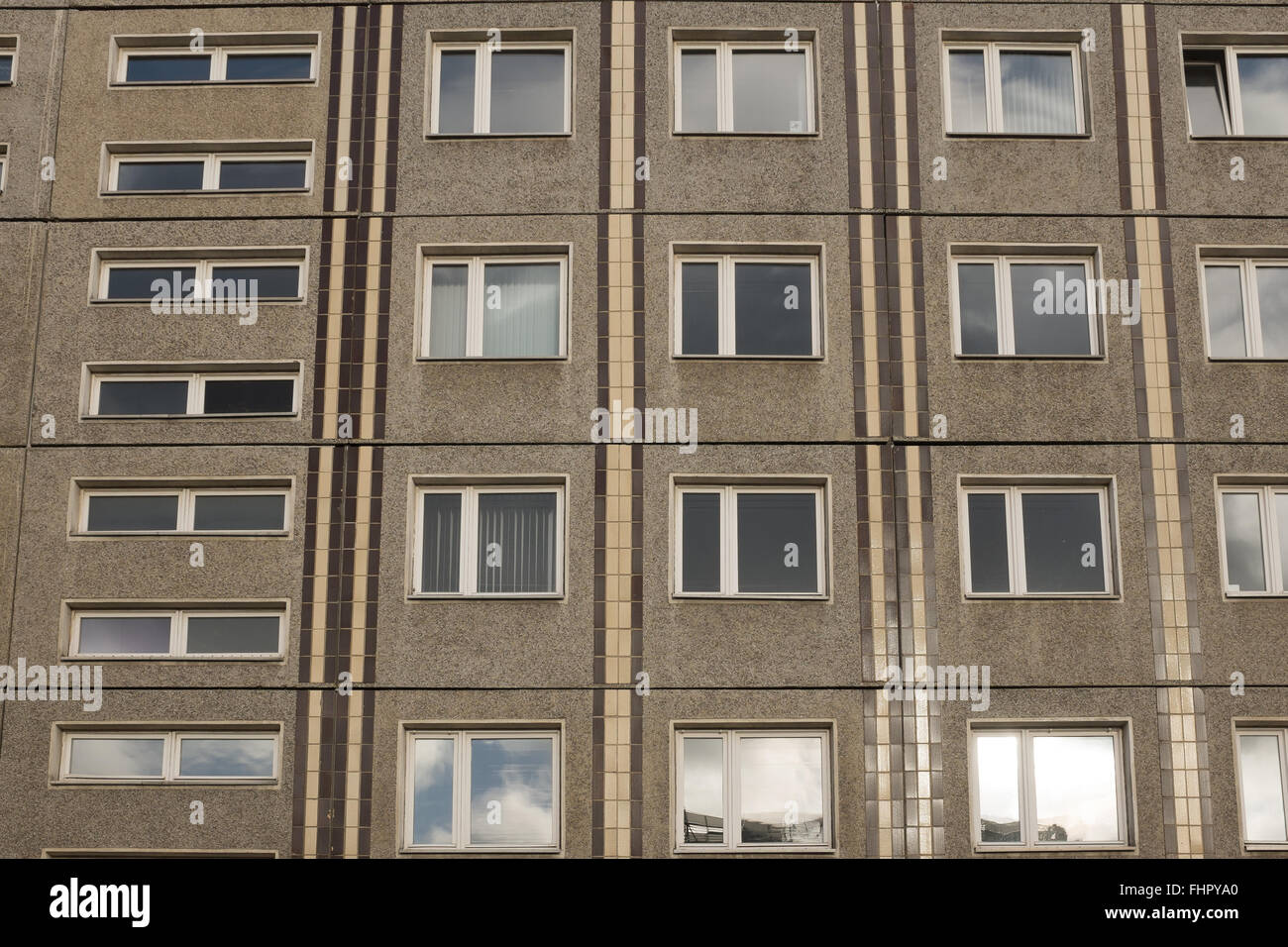 BERLIN, FEBRUARY 24: Original GDR building next to a construction lot ...