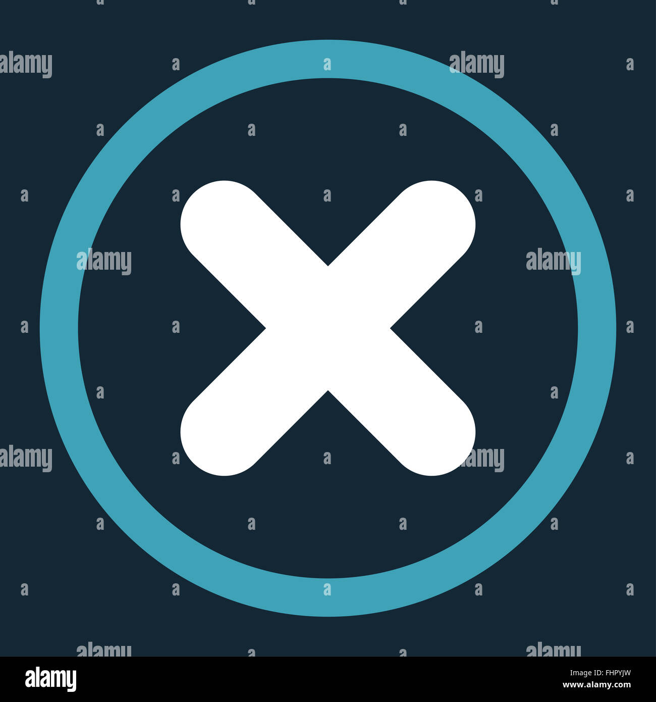 Cancel flat blue and white colors rounded vector icon Stock Photo - Alamy