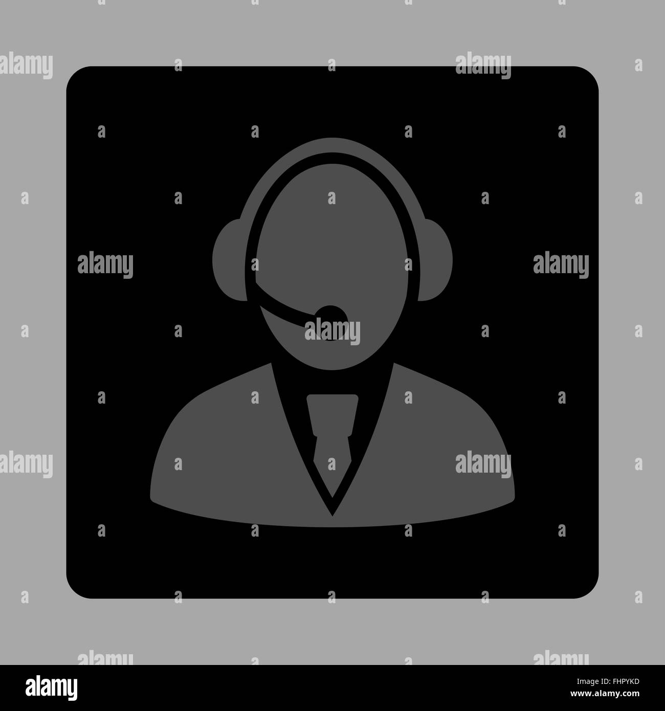 Call Center Worker Rounded Square Button Stock Photo - Alamy