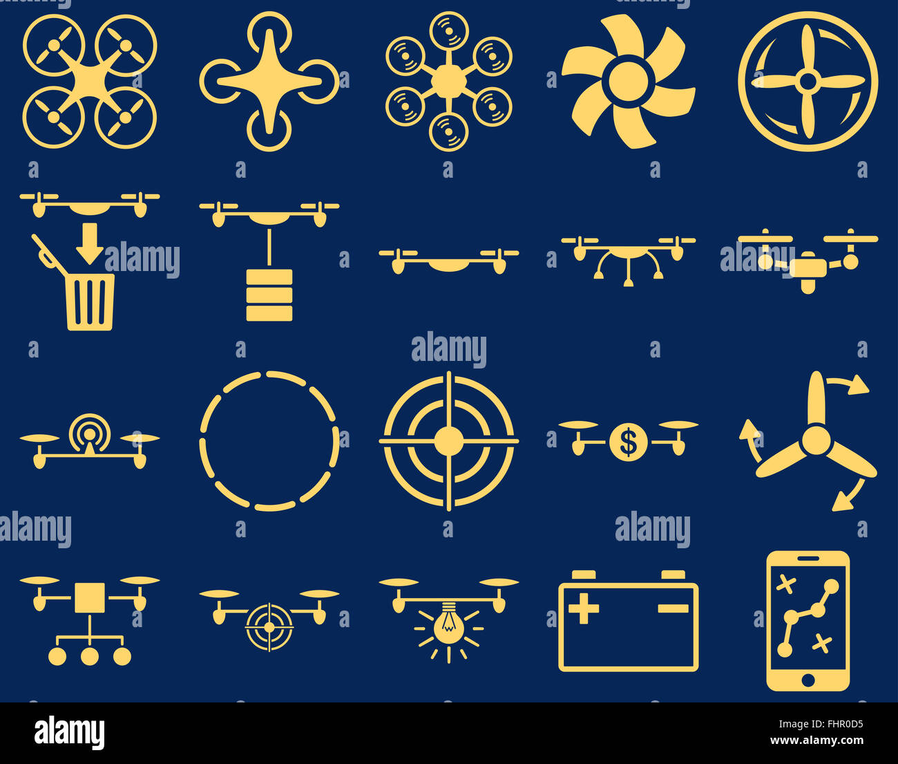 Air drone and quadcopter tool icons Stock Photo - Alamy
