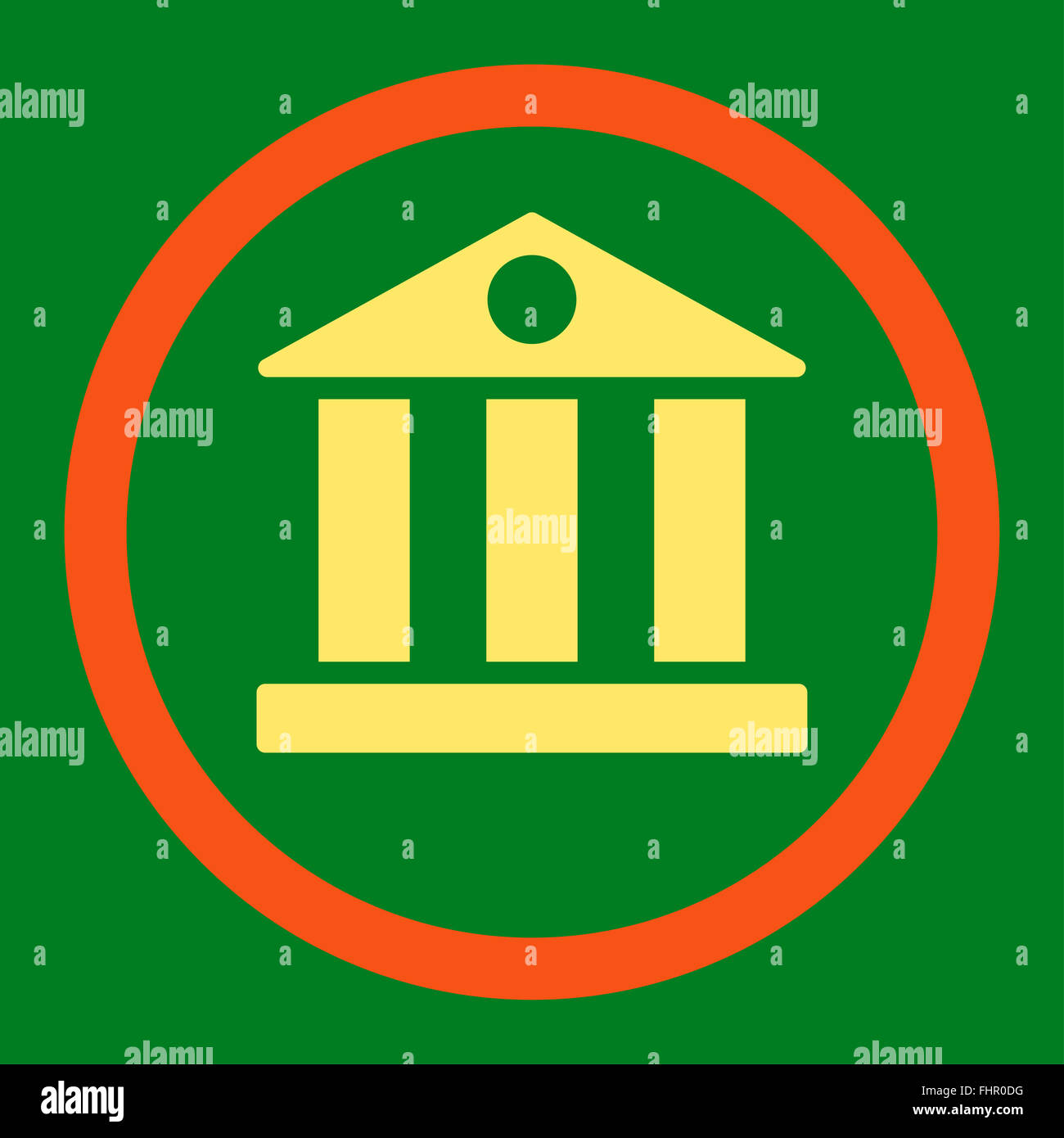 Bank flat orange and yellow colors rounded vector icon Stock Photo - Alamy