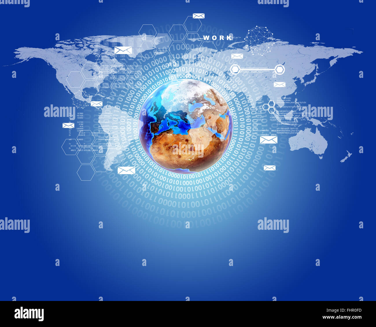 Earth with world map Stock Photo - Alamy
