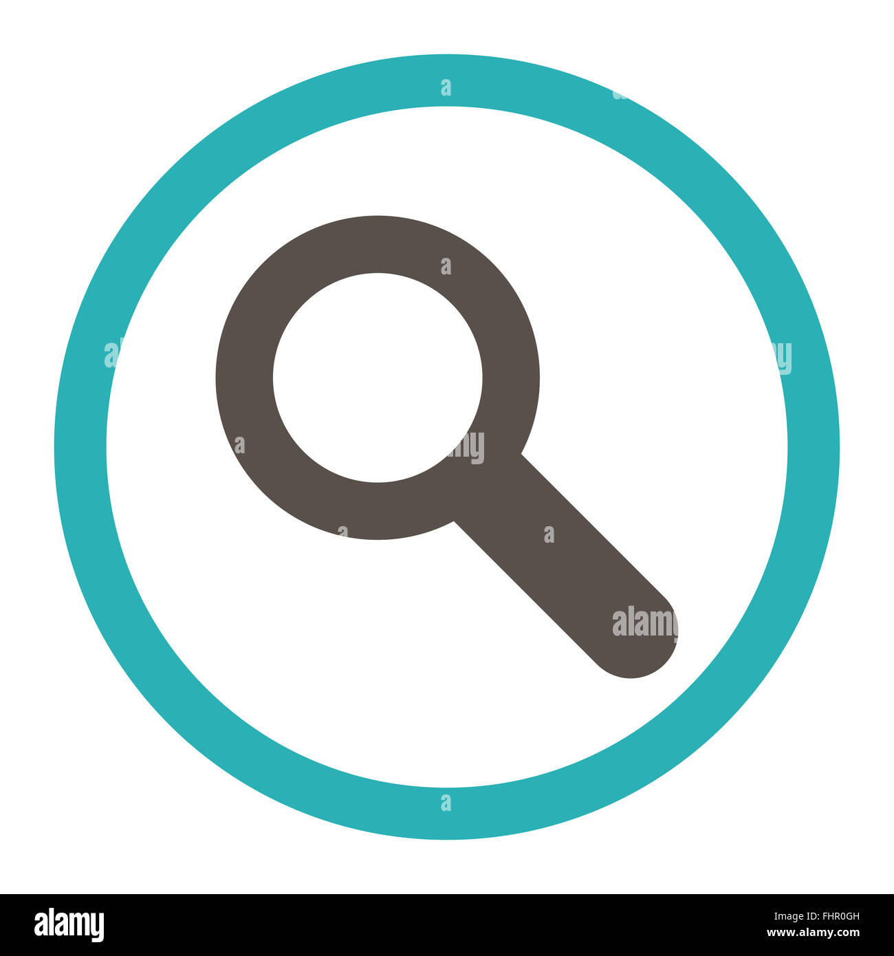 Search flat grey and cyan colors rounded vector icon Stock Photo - Alamy