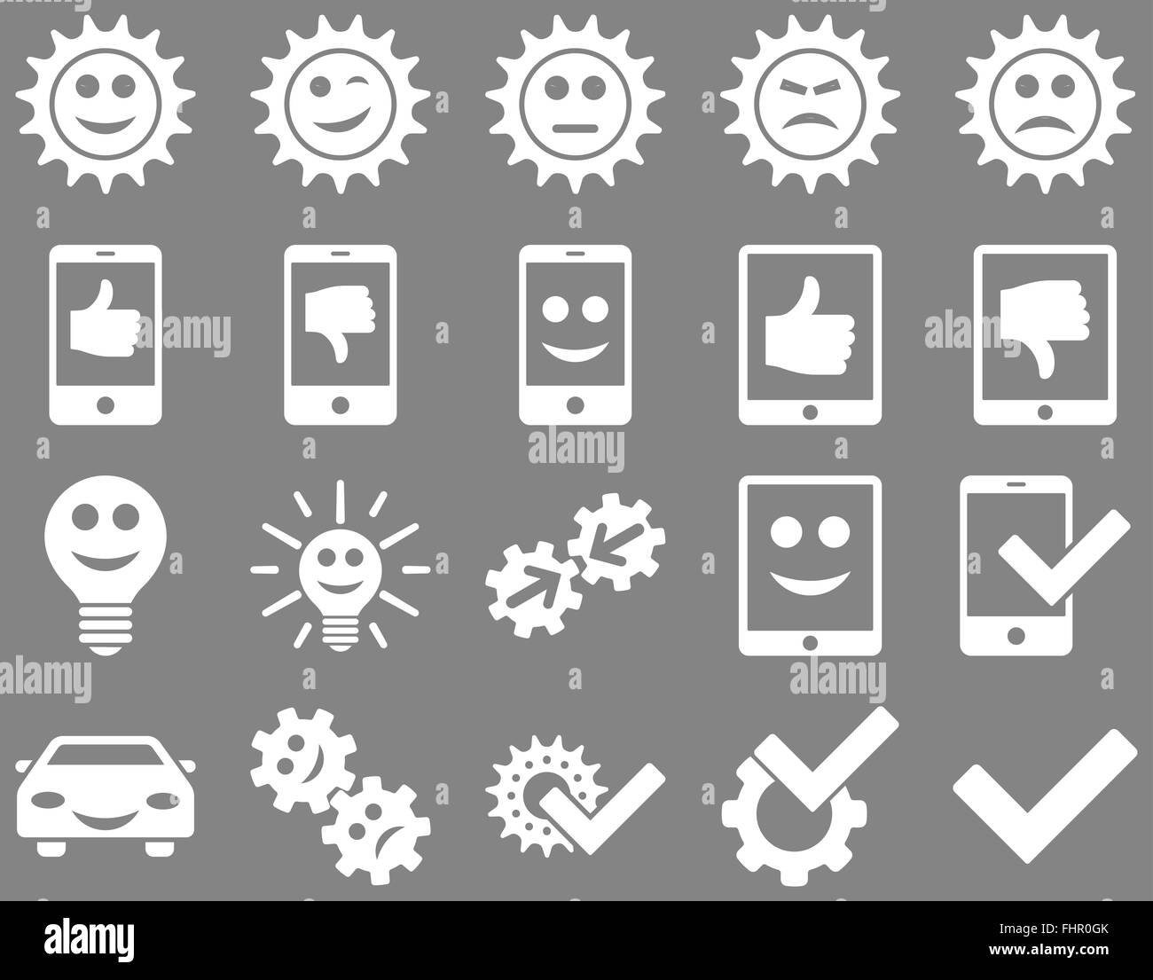 Tools and Smile Gears Icons Stock Photo - Alamy